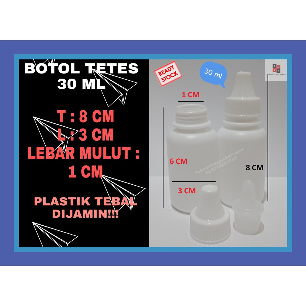 Jual BOTOL TETES 30 ML PUTIH SUSU - BOTOL PLASTIK 30 ML - BOTOL HDPE 30 ...