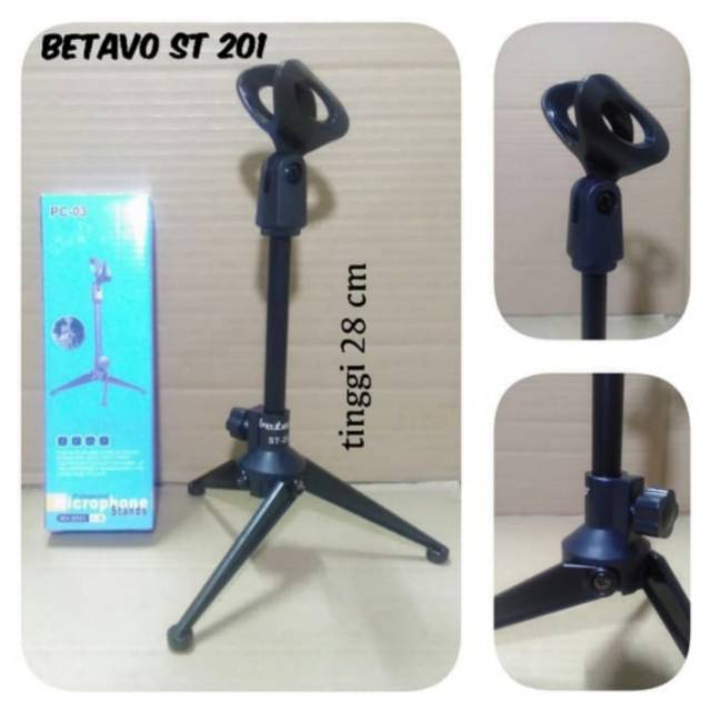 Jual STAND MIC MEJA BETAVO ST 201 MICROPHONE ST201 TRIPOD | Shopee Indonesia