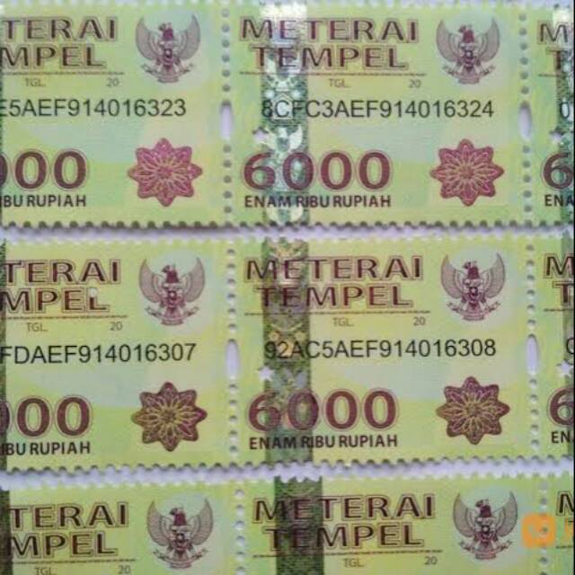 Jual Materai 6000 asli kantor pos | Shopee Indonesia