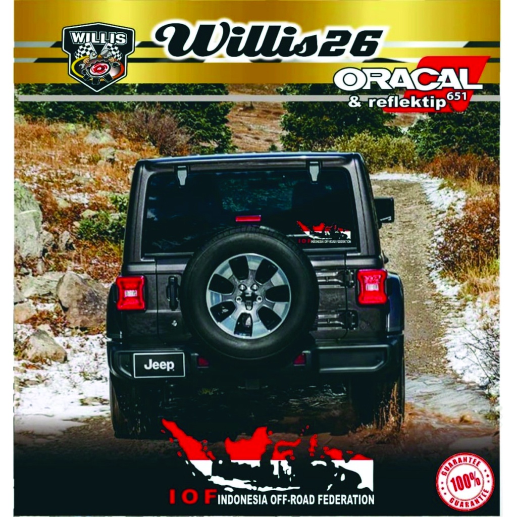 Jual Promo STIKER KACA CUTTING MOBIL IOF OFF ROAD PETA INDONESIA 15 CM ...
