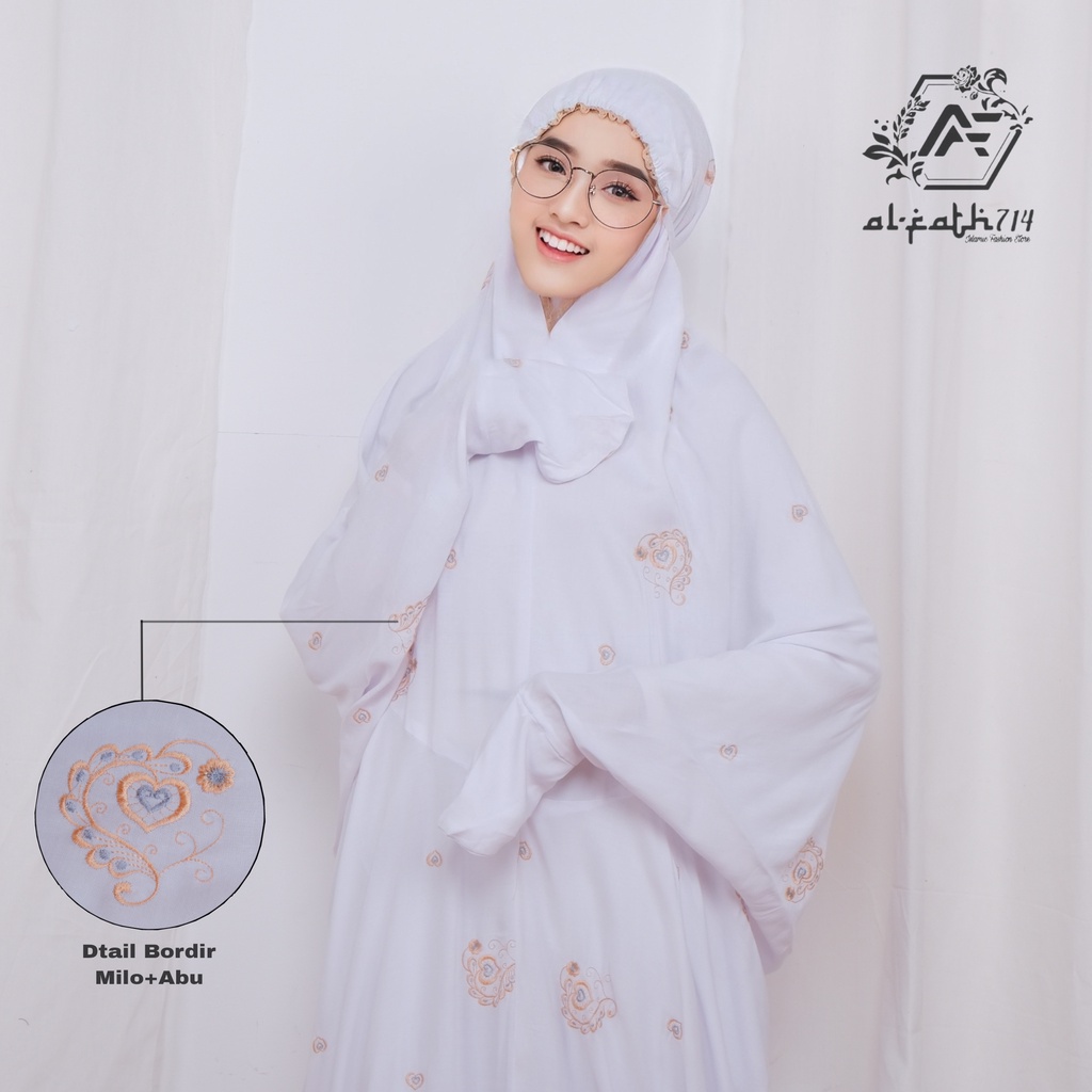 Jual Mukena Terusan Dewasa Bordir Chalista Love Mukenah Lajuran Dewasa | Shopee Indonesia