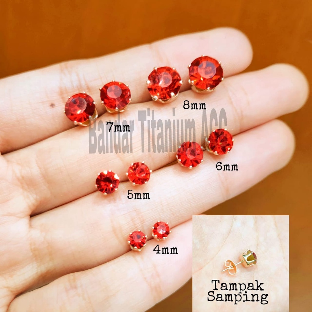 Jual ANTING TITANIUM GIWANG PERMATA WARNA PERHIASAN ANTI KARAT&ANTI ...