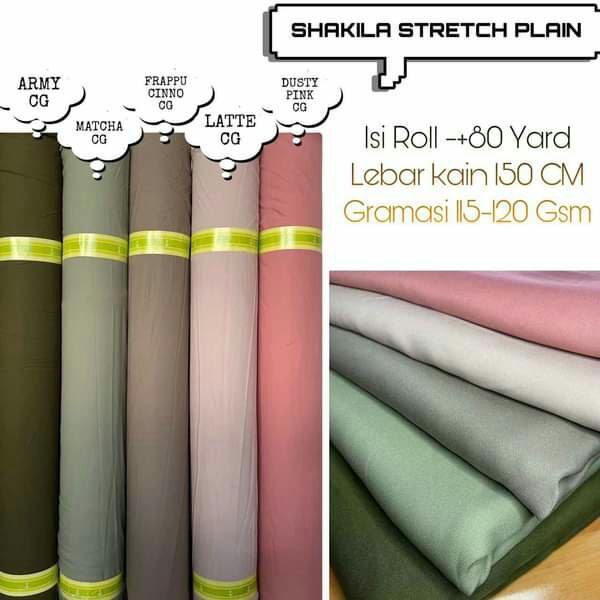 Jual KAIN SHAKILA POLOS // SAKILA POLOS/SAMIRA STRETCH ECER 0.5 meter ...