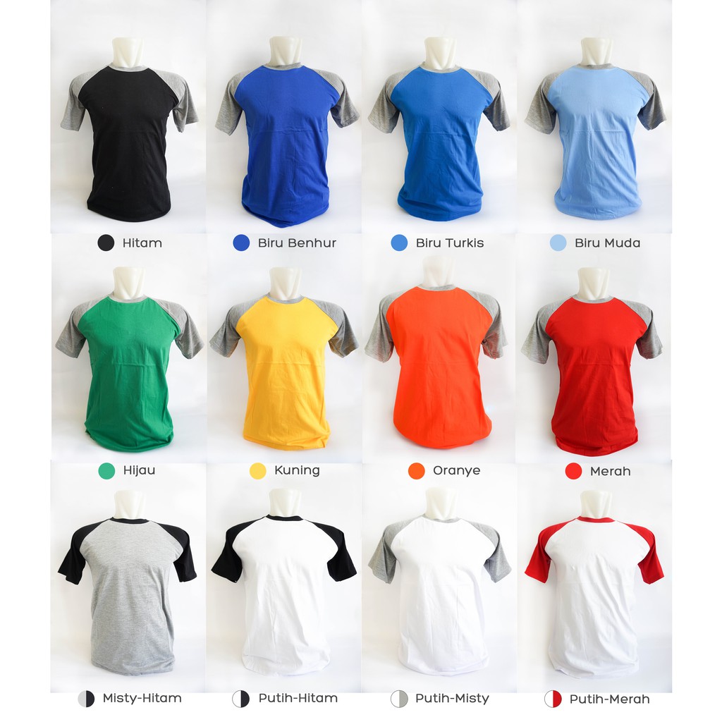 Jual Kaos Raglan Polos Donizety Lengan Pendek 100% Cotton | Shopee ...