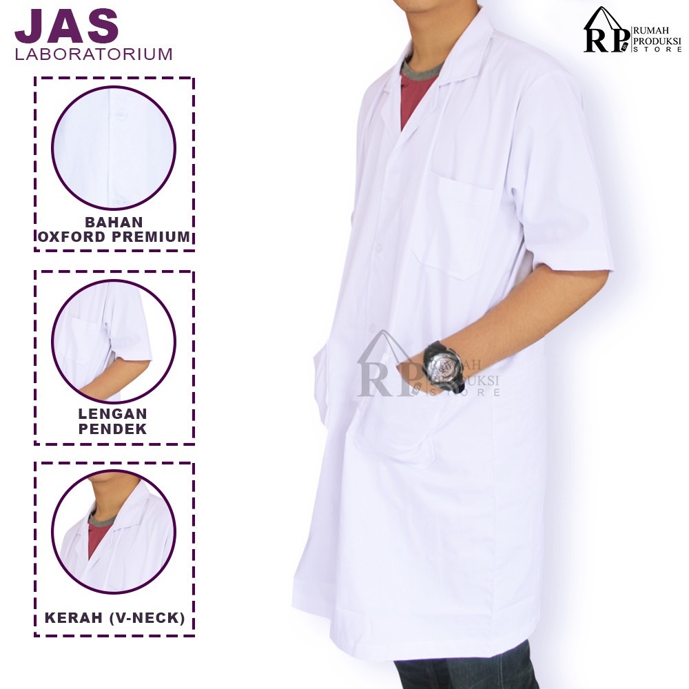 Jual RPS - Jas Laboratorium Lengan Pendek Pria Wanita Baju Praktek Lab ...