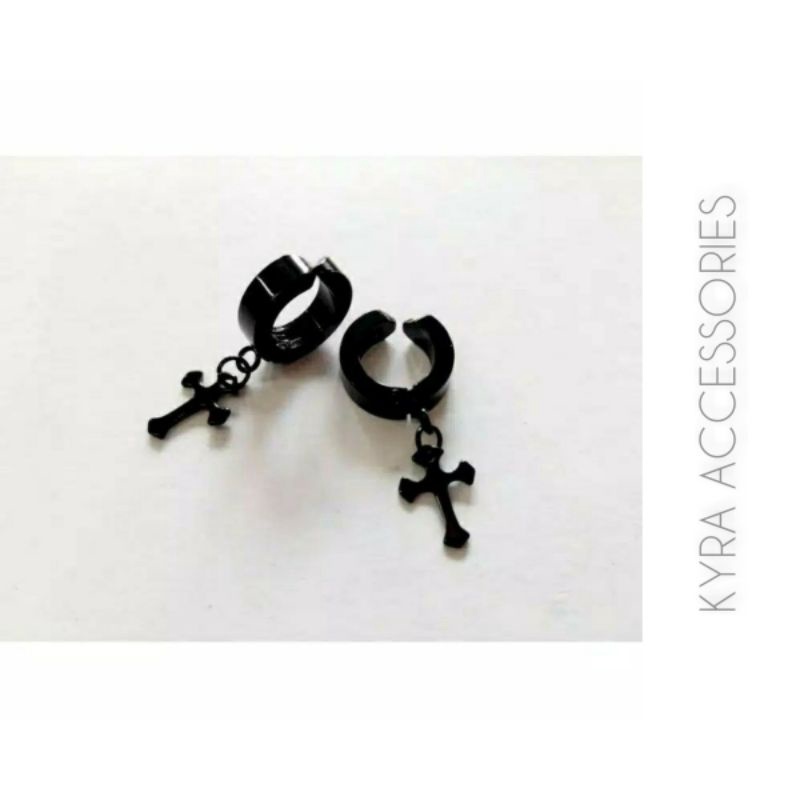 Jual ANTING TITANIUM ANTI KARAT PRIA DAN WANITA MODEL SALIB | Shopee ...