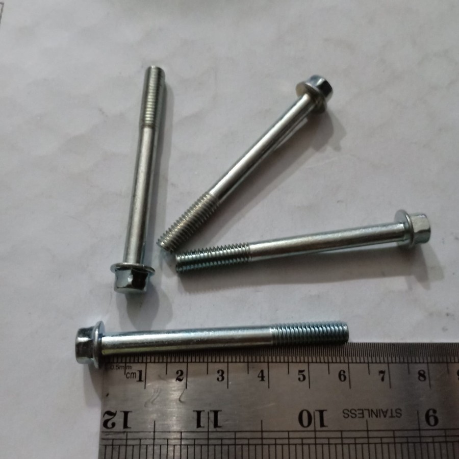 Jual BAUT TOPI / FLANGE BOLT PUTIH M6 X 60MM | Shopee Indonesia