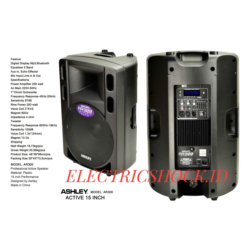 Jual SPEAKER AKTIF ASHLEY AR 300 / ASHLEY AR300 ORIGINAL 15 INCH ...
