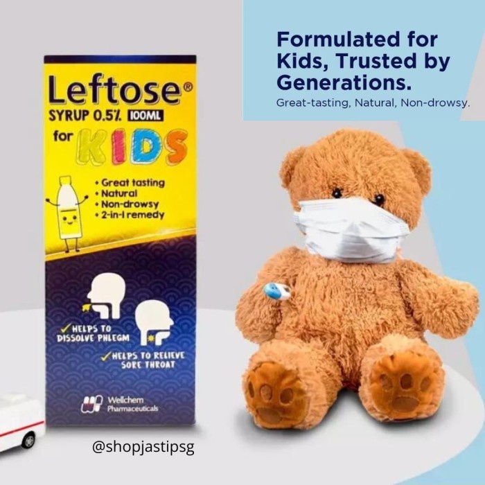 Jual Leftose Syrup for Kids (100ml) 2-In-1 Meringankan Pilek dan Batuk ...