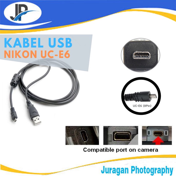 Jual USB CABLE UC-E6 8PIN for SONY Cybershot & NIKON Coolpix series ...