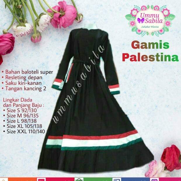 Jual Baju Gamis Palestina/ Baju Muslim Palestina/ Busana Muslim ...