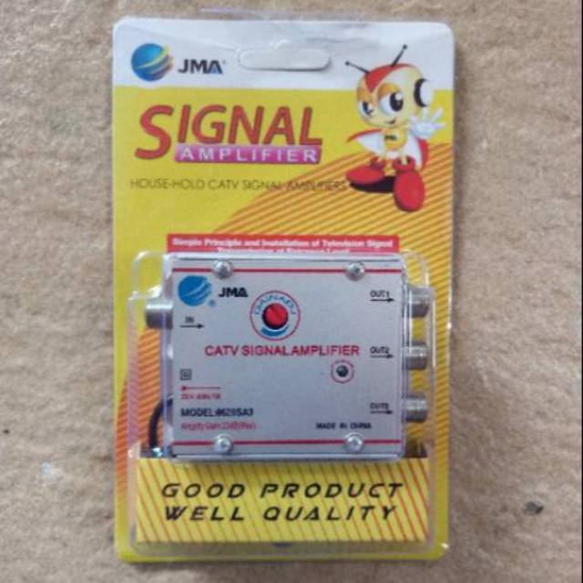 Jual CATV Signal Amplifier / Penguat Sinyal TV 3 way / TV Booster ...
