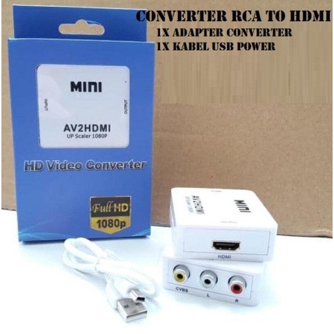Jual Converter RCA to HDMI / Converter AV2Hdmi / RCA TO HDMI Box | Shopee Indonesia