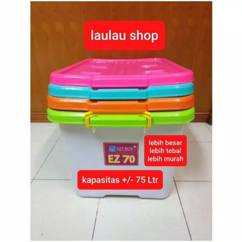 Jual Container Box EZY 75 Liter Dengan Roda Kualitas Shinpo Real CB 70 ...