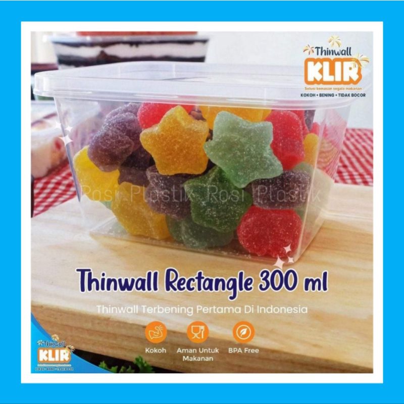 Jual Thinwall KLIR 300 ml Rectangle (1 PACK ) isi 25 PCS / 250 ml Rect ; 200 ml Rec segi panjang ...