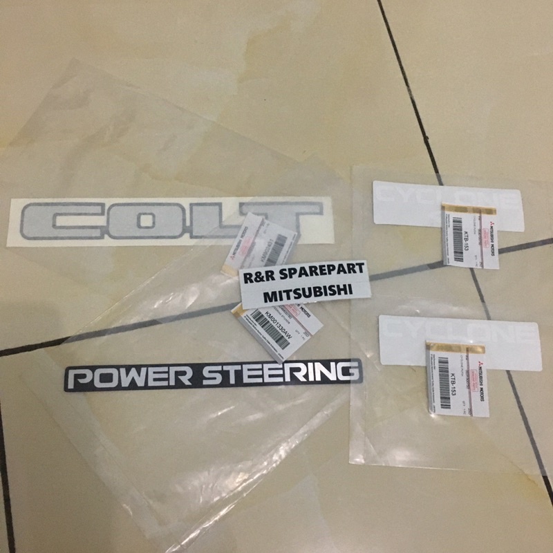 Jual Sticker set colt l300 dan power stering Cyclone 2 biji orisinil ...
