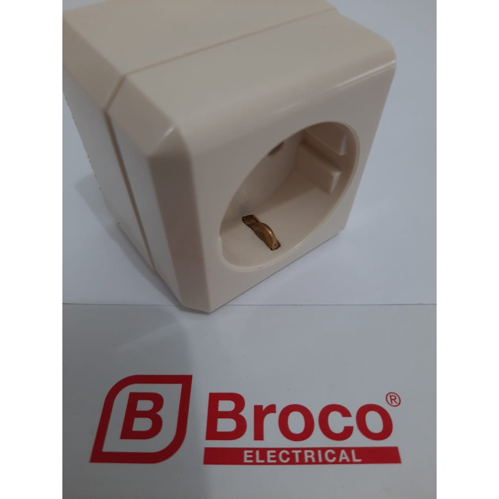 Jual Stop Kontak Broco Outbow 1 Lubang Cream 15410 | Shopee Indonesia