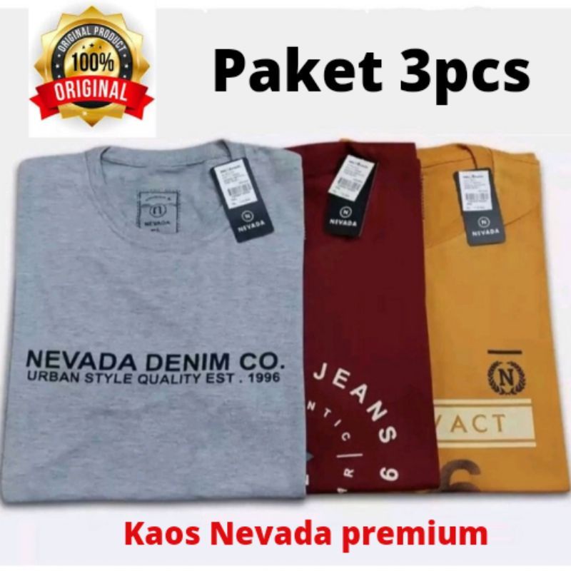 Jual promo 3 pcs 100.000 kaos nevada | kaos nevada original | kaos 3 ...