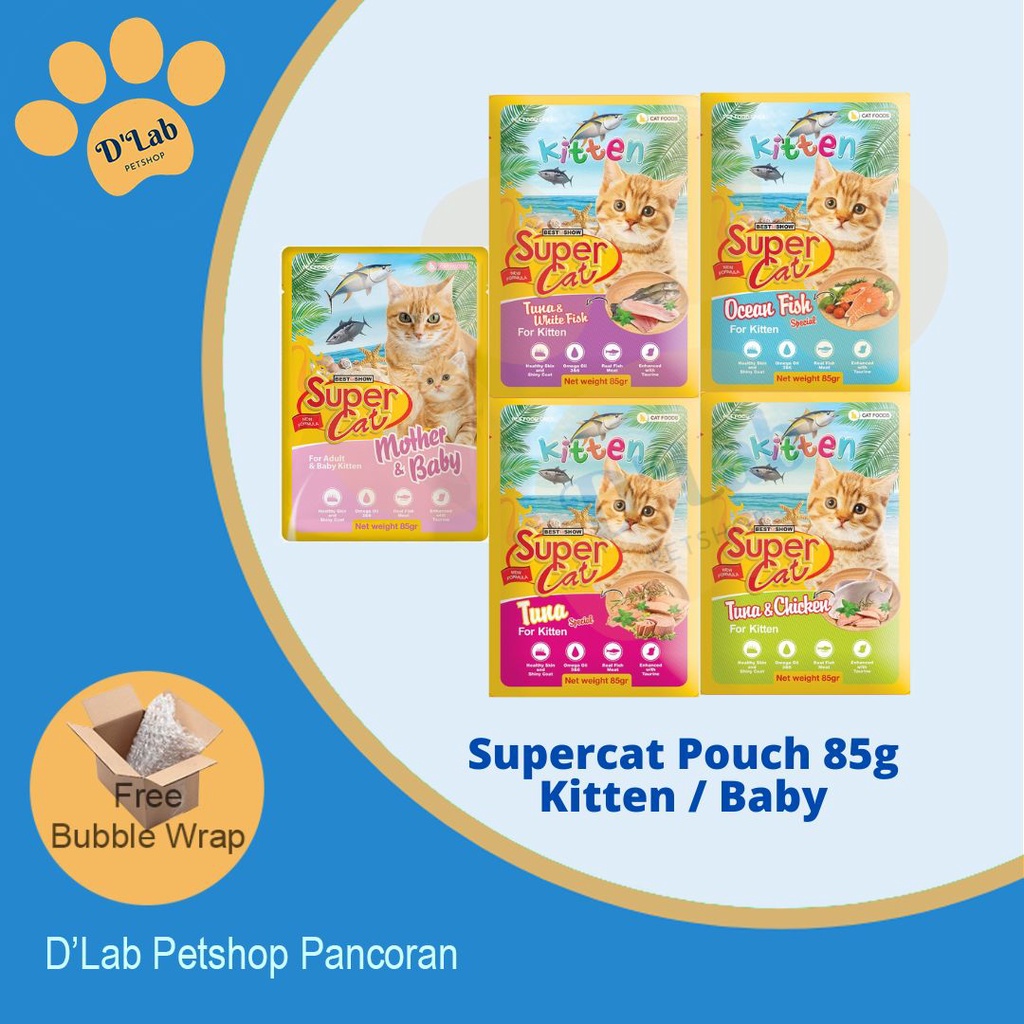 Jual SuperCat POUCH KITTEN 85g, Mother & Baby wet food super cat 85 g | Shopee Indonesia