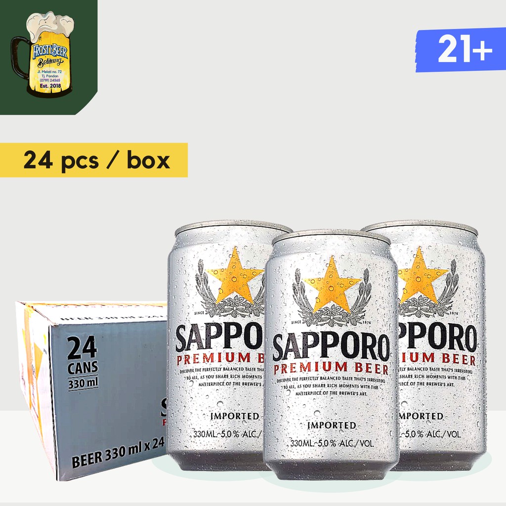Jual Sapporo Beer 330 ml can - bir kaleng import premium jepang isi 24 ...
