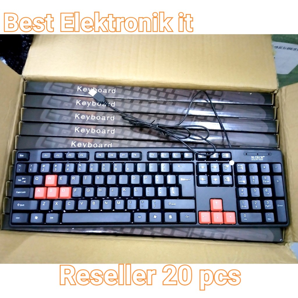 Jual Keyboard Pc Laptop Komputer Usb Standar M-Tech [Reseller 20 pcs ...