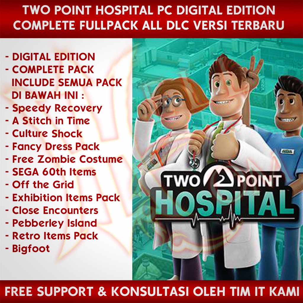 Jual TWO POINT HOSPITAL FULLPACK ALL DLC COMPLETE GAME PC DIGITAL ...