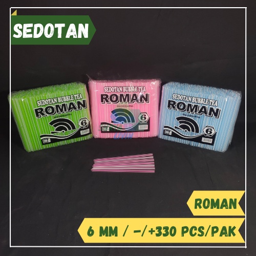 Jual Sedotan Bubble Tea ROMAN Warna 6mm, 8mm, 12mm isi 200 gram ...