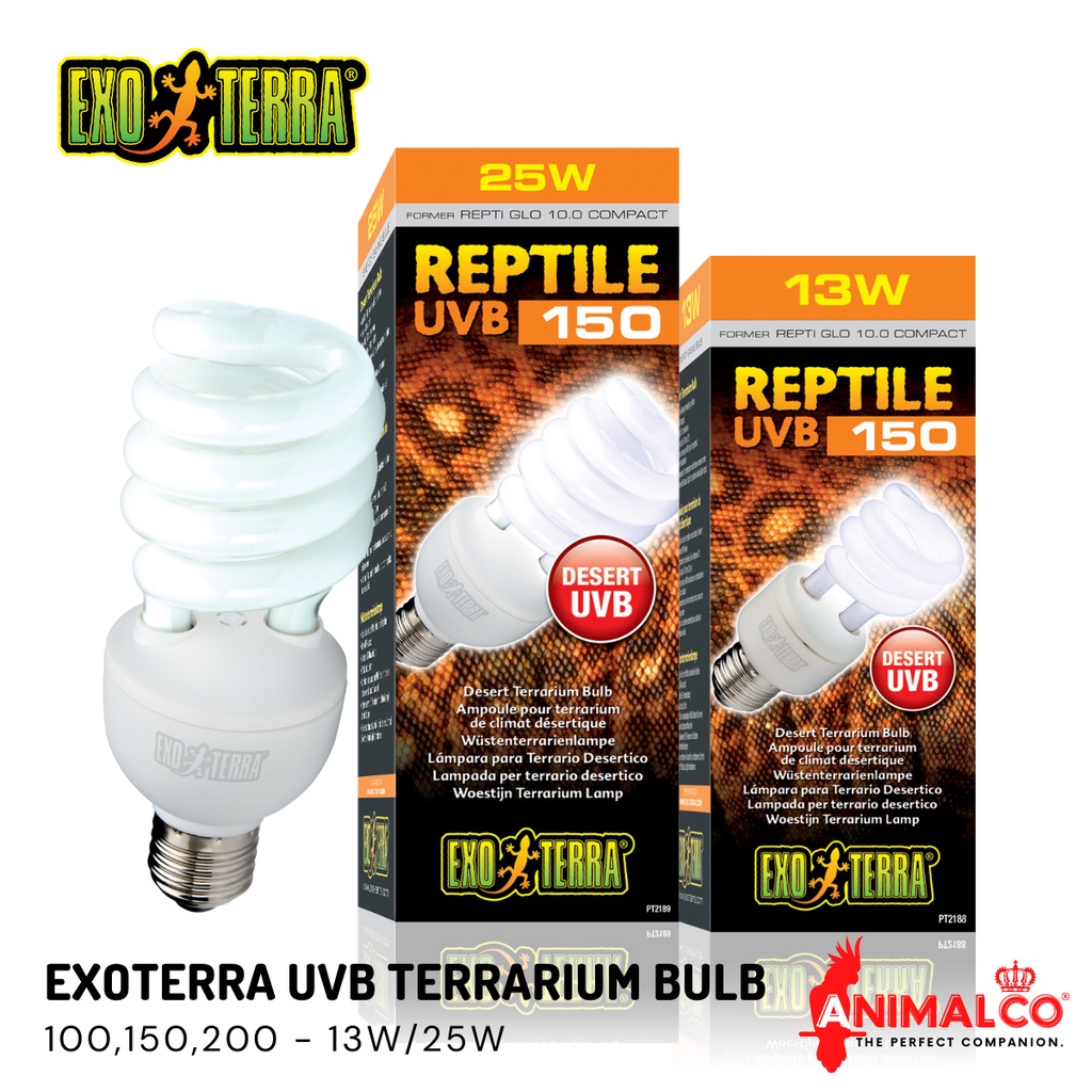 Jual EXOTERRA UVB 100 150 200 CALCIUM LAMP LAMPU KALSIUM D3 REPTIL REPTILE TORTO SULCATA IGUANA ...