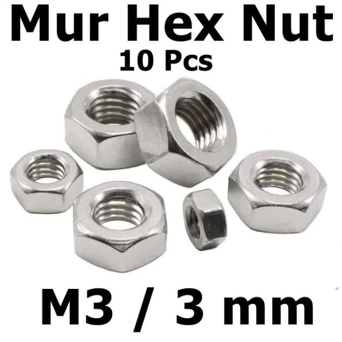 Jual ASLI Mur baut ukuran M3 harga per 10pcs | Shopee Indonesia