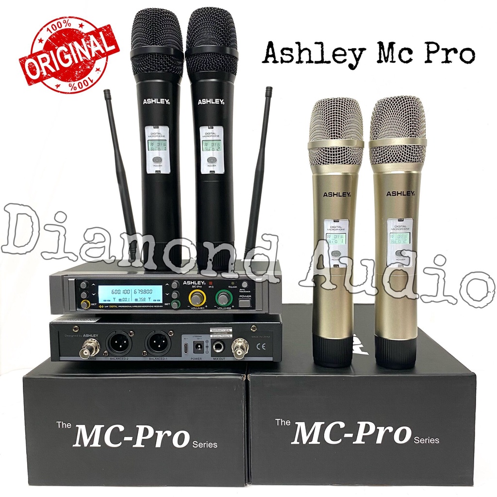 Jual Mic Wireless Ashley Mc Pro Champagne Uhf Handheld Original ...