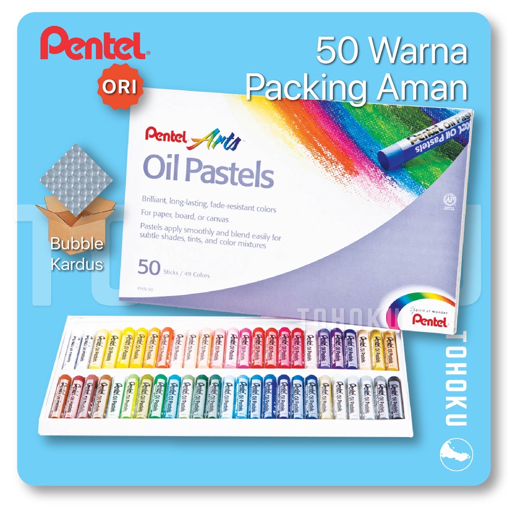 Jual Crayon Pentel Oil Pastel Premium 50 Warna | Shopee Indonesia