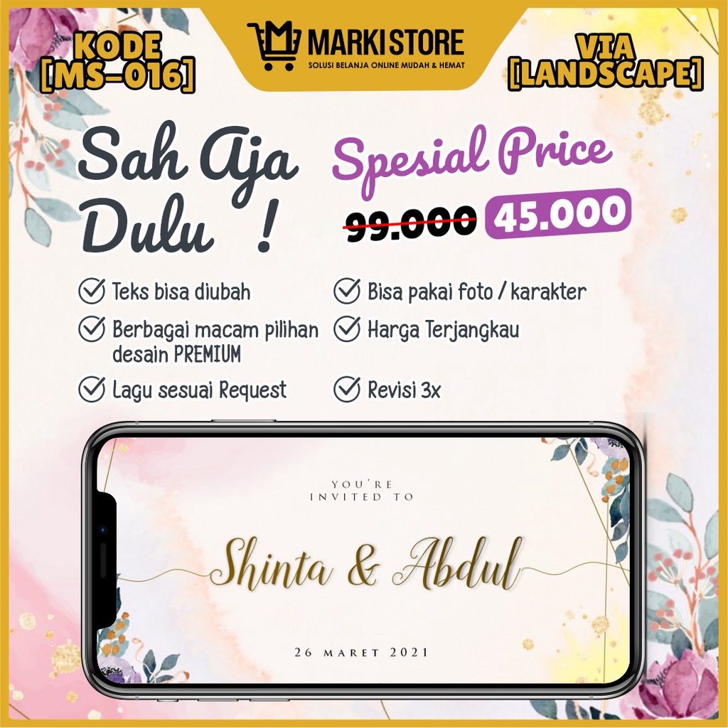 Jual UNDANGAN DIGITAL PERNIKAHAN VIDEO MODERN ELEGAN ISLAMI JAWA MURAH ...