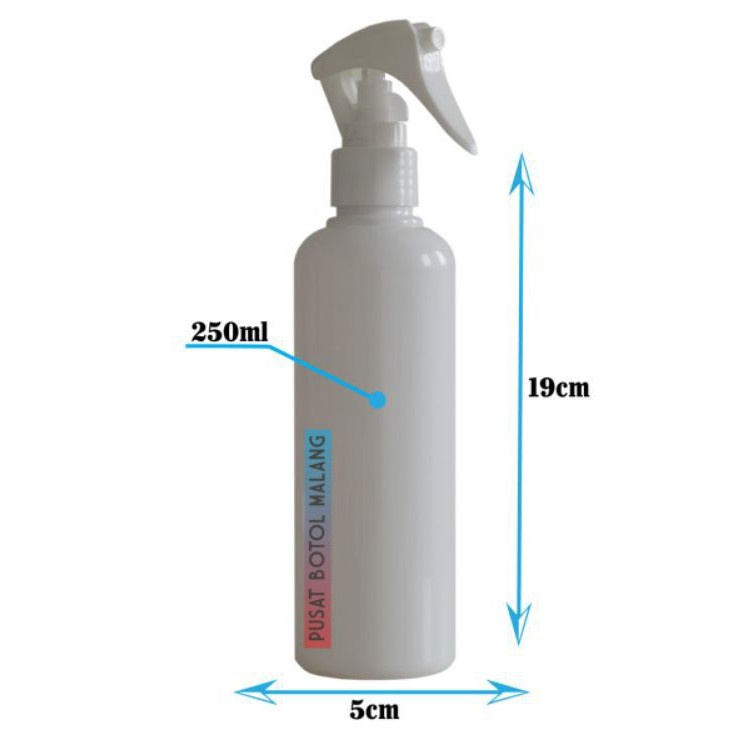 Jual Botol pet 250ml Spray trigger (putih putih) | Shopee Indonesia