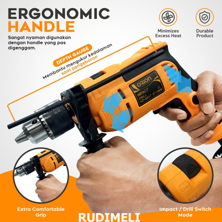 Jual Mesin Bor Listrik LENGKAP DENGAN KOPER Impact Drill Listrik Orion ...