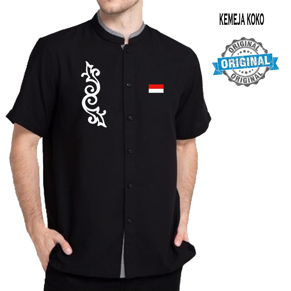 Jual Baju Koko Raziiq Rabbani Logo bendera | Shopee Indonesia