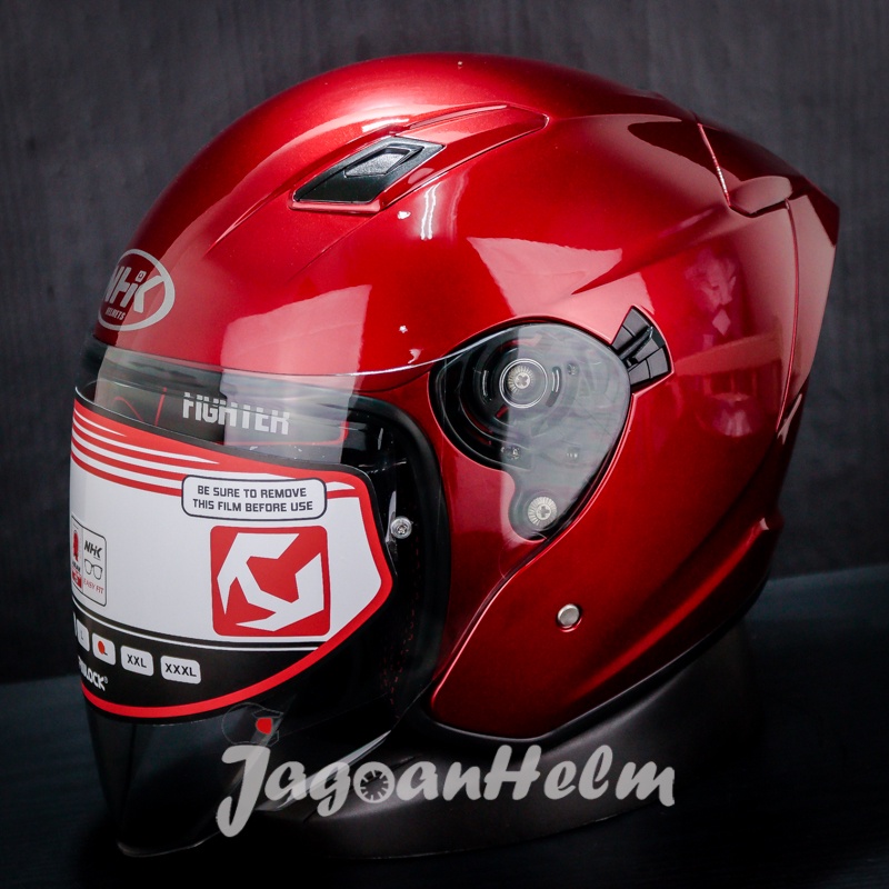 Jual NHK S1 GP PRO SOLID | ROYAL RED | HALF FACE | DOUBLE VISOR | WARNA ...