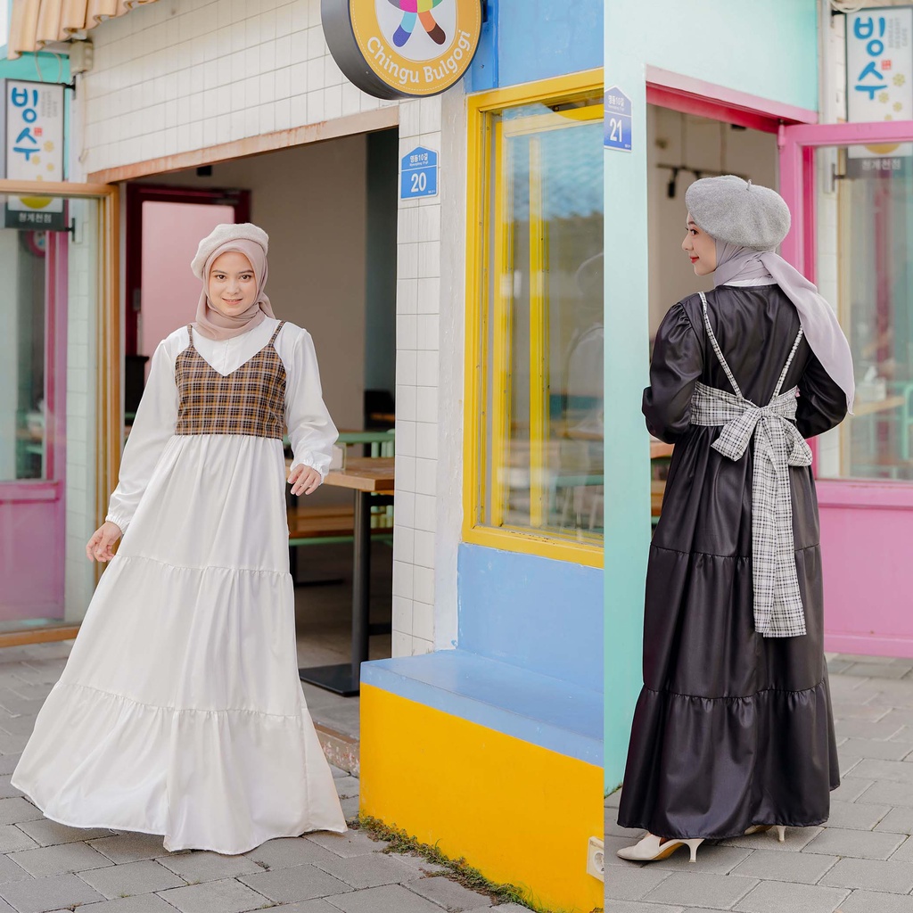 Jual Amy Dress | Bella Vest | Dress Set | Gamis Tanktop | Gamis Vest ...