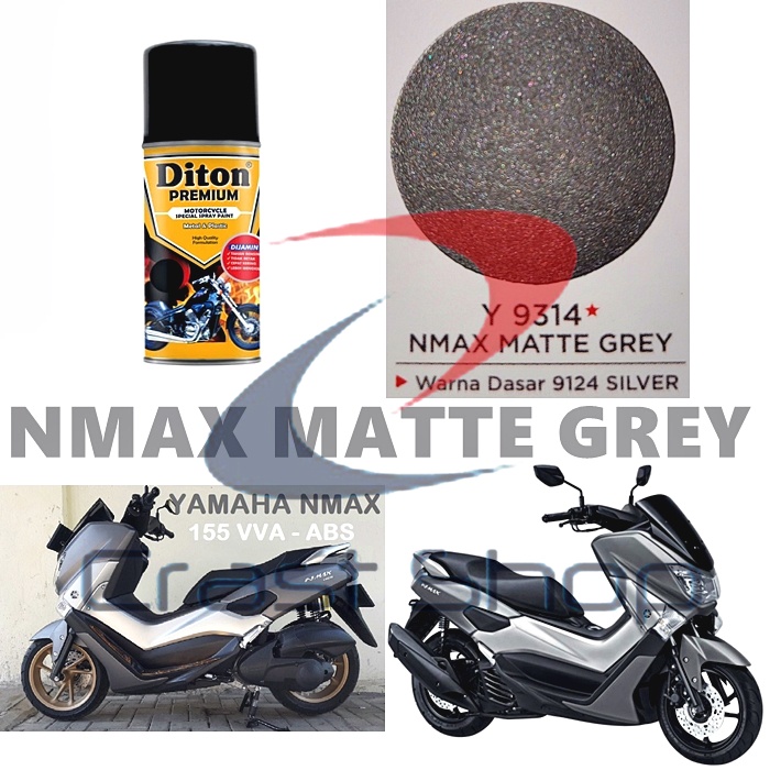 Jual Cat Pilox Diton Premium Yamaha Nmax Matte Grey 9314 Warna Abu Doff ...