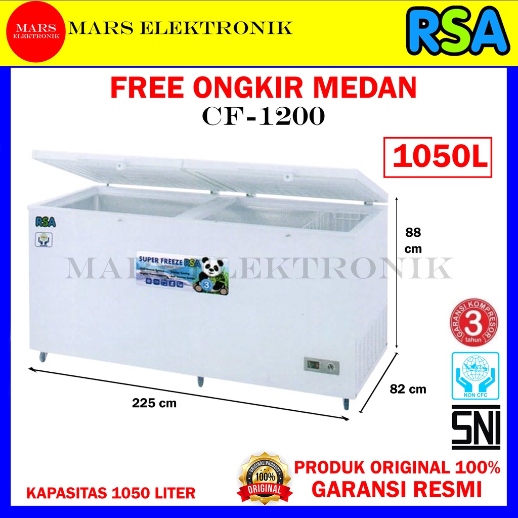Jual CHEST FREEZER RSA CF-1200 / KAPASITAS 1050 LITER / CF 1200 ...