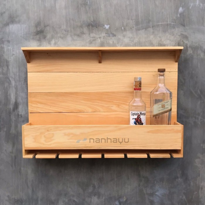 Jual Rak Botol - Rak Wine Kayu Tempel Dinding, Kotak Wine Dengan ...