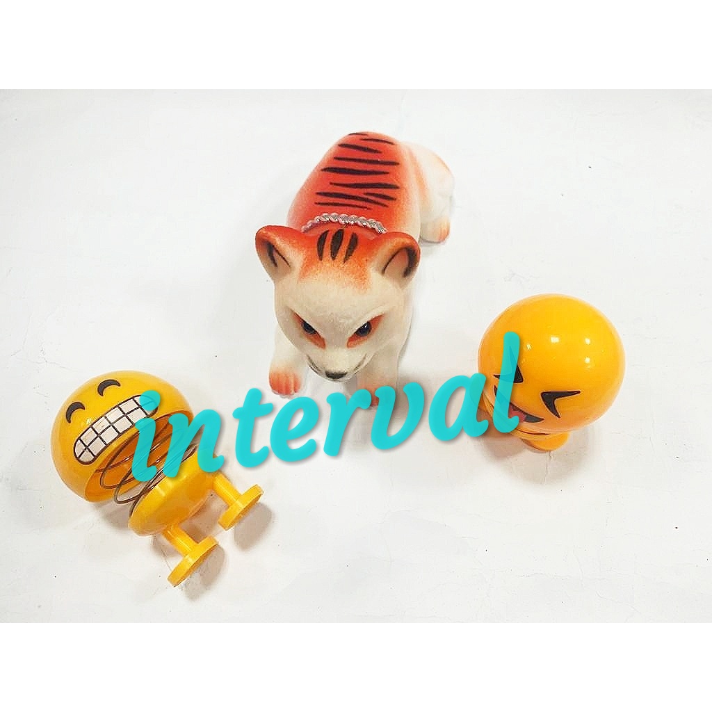 Jual Boneka Dashbord Mobil Harimau Orange & Smile Goyang Kepala Smile ...