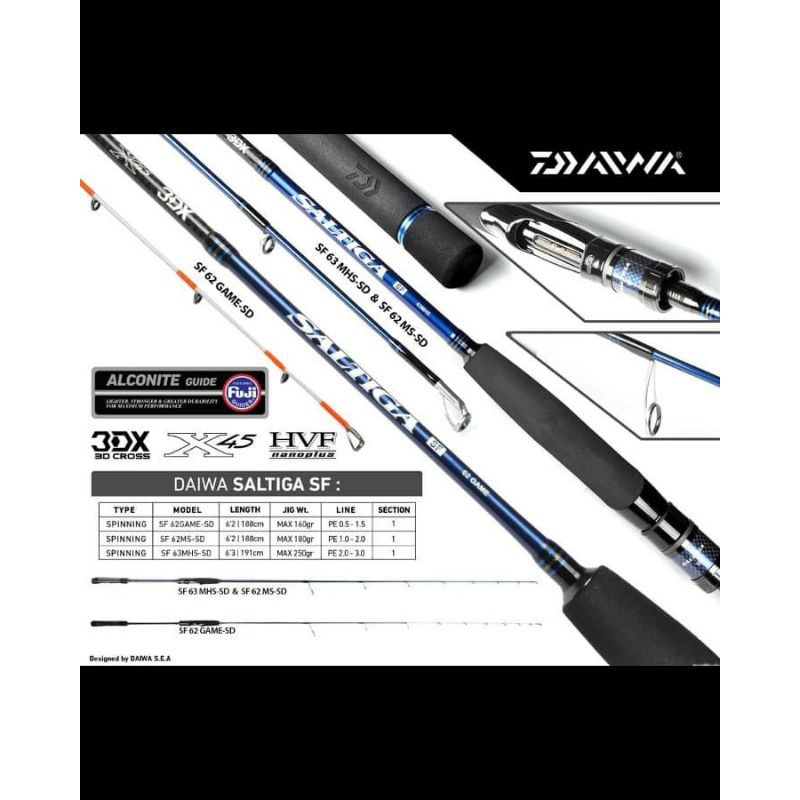 Jual Joran jigging Daiwa SALTIGA SF 62 GAME-SD max jig 160gr | ultra light jigging | Shopee ...