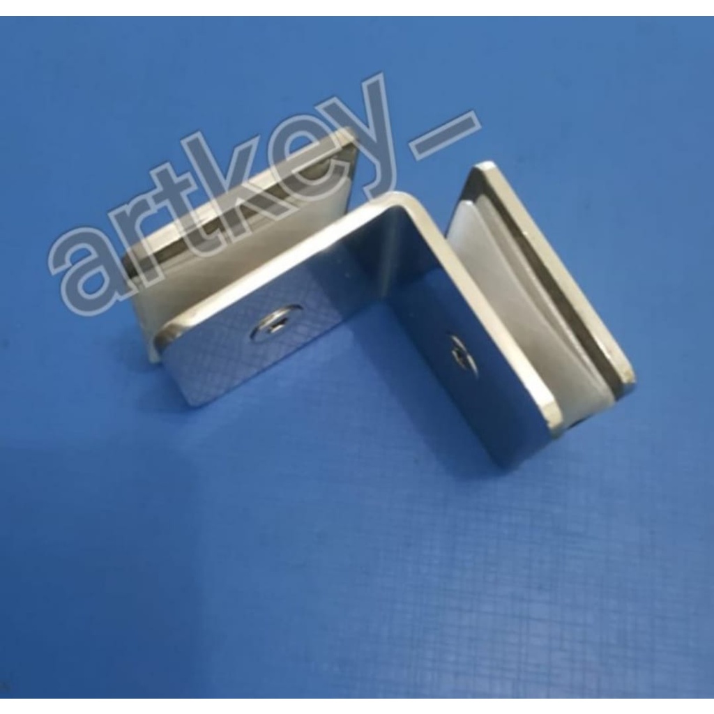 Jual Glass Clip Connector Glass to glass 90°/ Penjepit Kaca Stainless ...