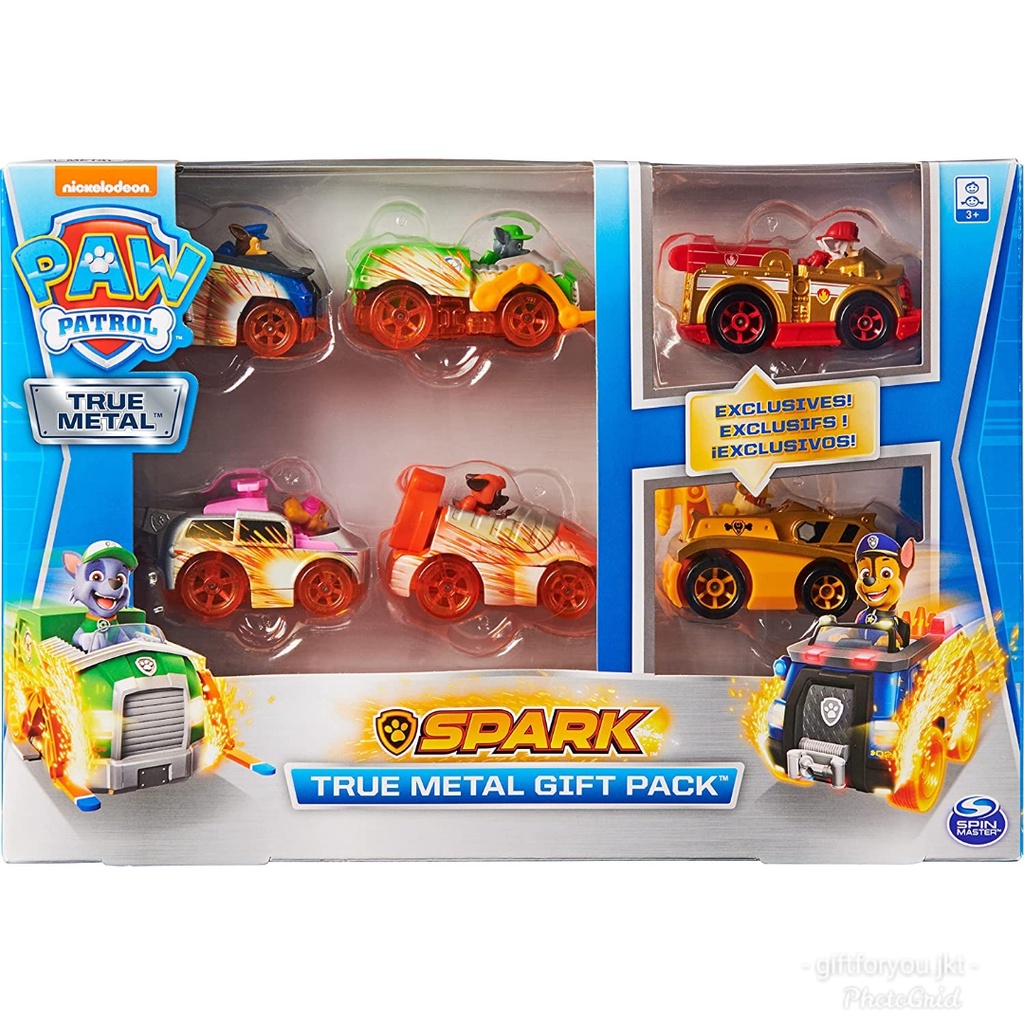 Jual Paw Patrol True Metal Spark Gift Pack Diecast Vehicle Mainan Mobil ...