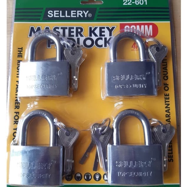 Jual GEMBOK SET SELLERY MASTER KEY ( 60MM S ) 22-601R 4PCS/Gembok Rumah ...