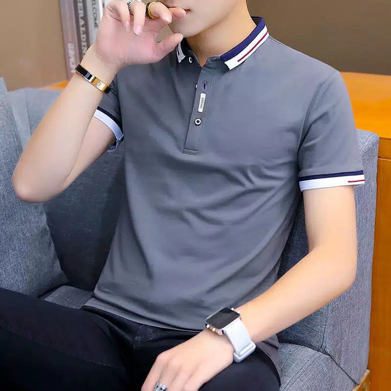 Jual Polo Shirt Pria Business Formal Casual Polo Pendek Fashion kaos ...