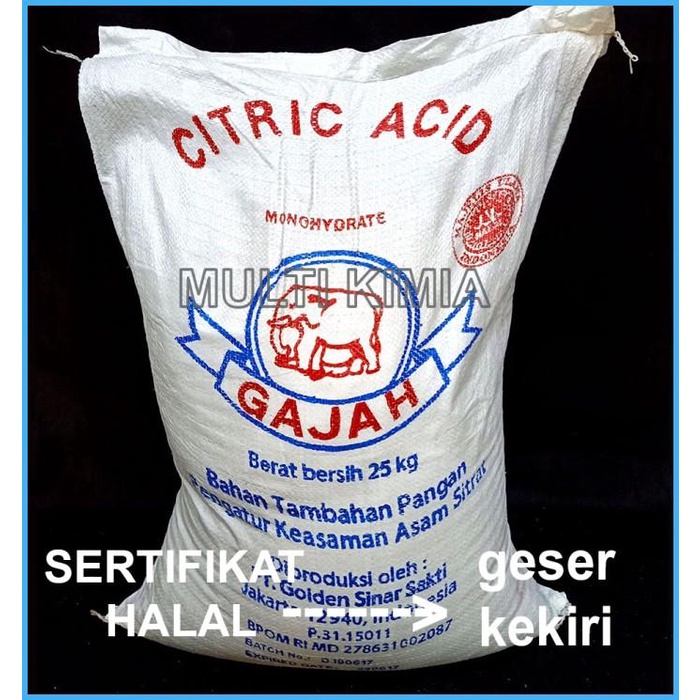 Jual Monosodium Citric Acid / Asam Sitrun / Citrun 1 kg CAP GADJAH ...