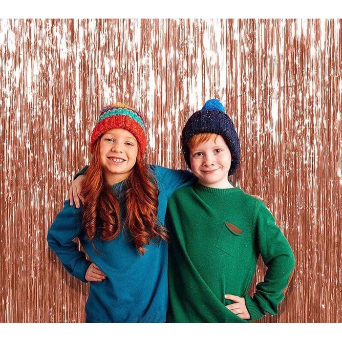 Jual Tirai rumbai Rose Gold 1x2 M backdrop foil fringe dekorasi ...