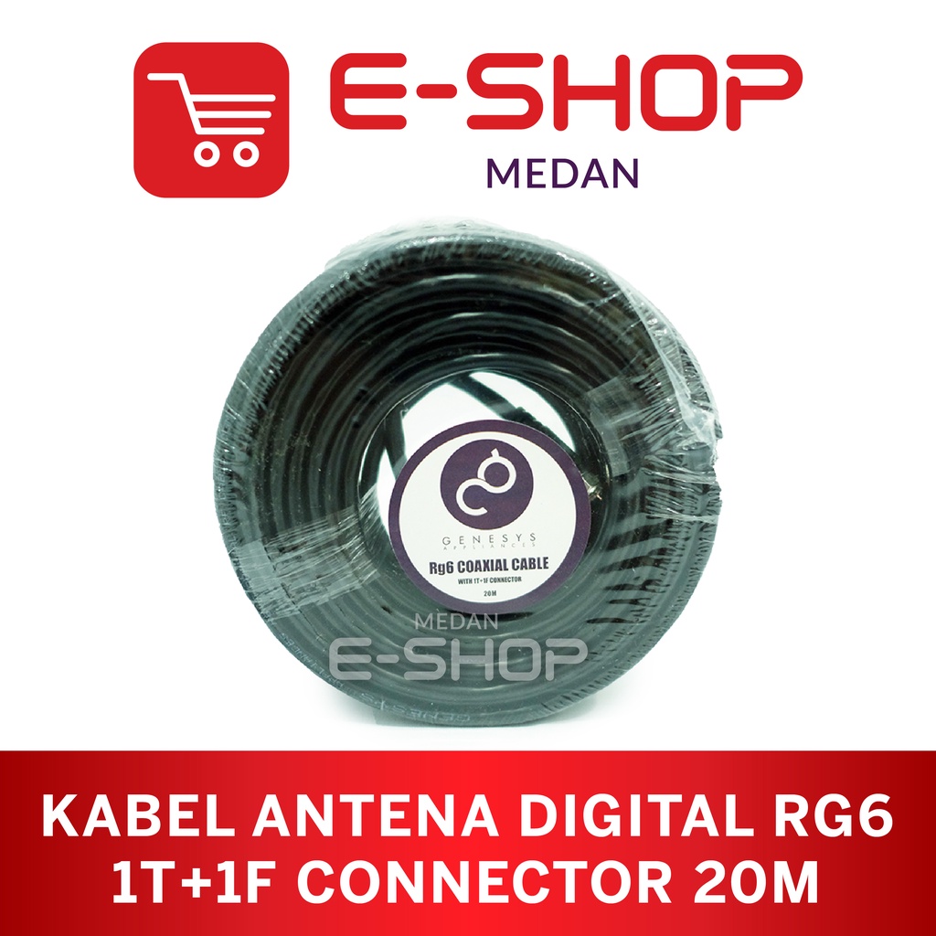 Jual Kabel RG 6 Antena Digital TV RG6 20 M Meter 1T+1F Free Set JEK ...