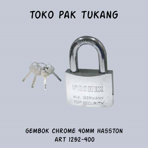 Jual Gembok Chrome 40 mm Hasston 1252-400 / Gembok Leher Pendek | Shopee Indonesia